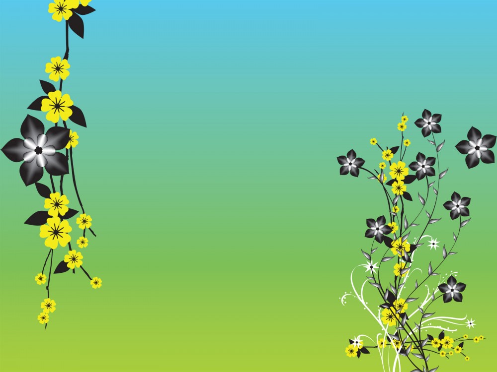 Green Flower Pattern Powerpoint Templates - Flowers, Green, Nature ...