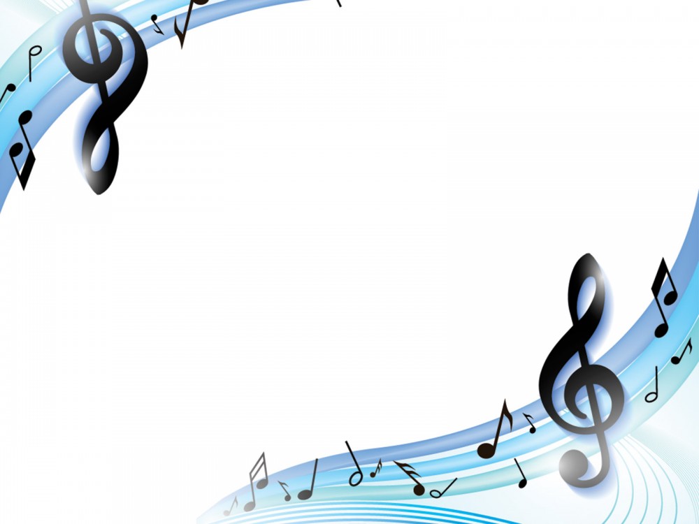 Musical Thoughts Powerpoint Templates - Black, Blue, Music Backgrounds