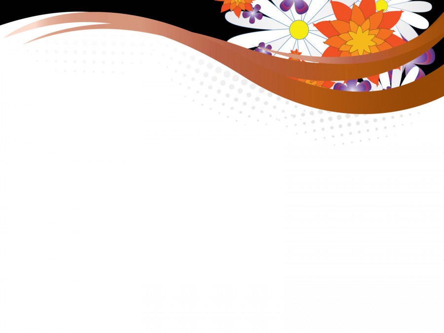 Corner Flowers on Black Powerpoint Templates - Black, Flowers, Orange ...