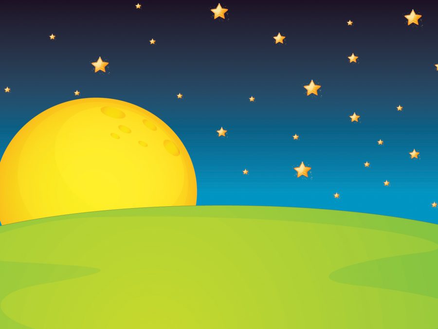 Beautiful Night Powerpoint Templates - Blue, Nature, Yellow Backgrounds