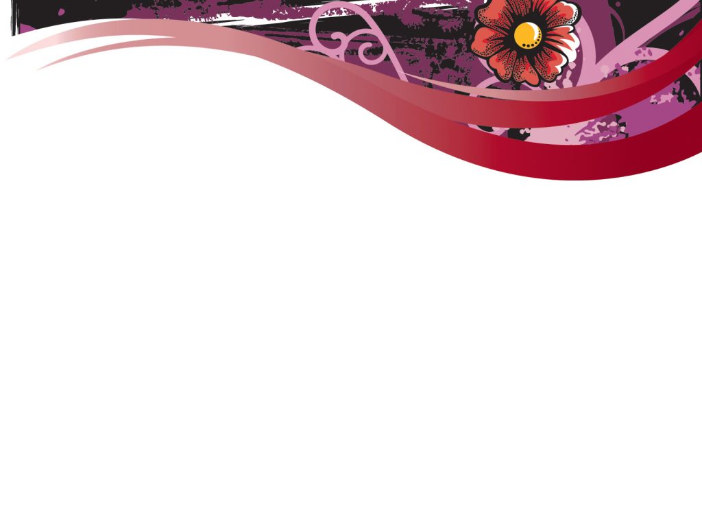 Flowers on Purple Powerpoint Templates - Black, Flowers, Fuchsia ...