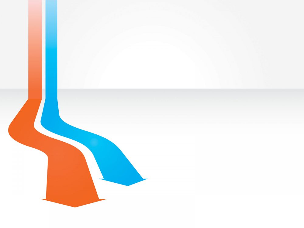 Blue Orange Arrows Powerpoint Templates - Objects Backgrounds