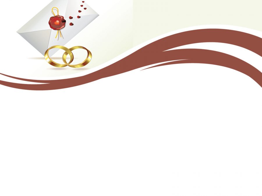 Wedding Invitation and Rings Powerpoint Templates - Love Backgrounds