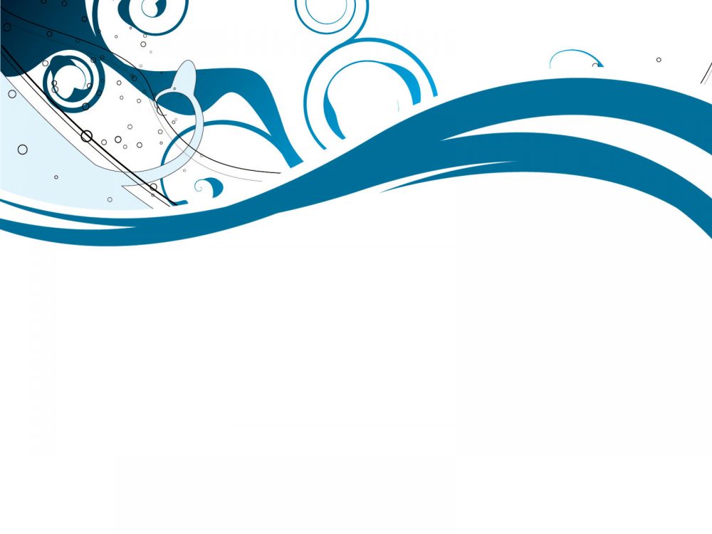 Blue Floral Swirlls Powerpoint Templates - Flowers Backgrounds
