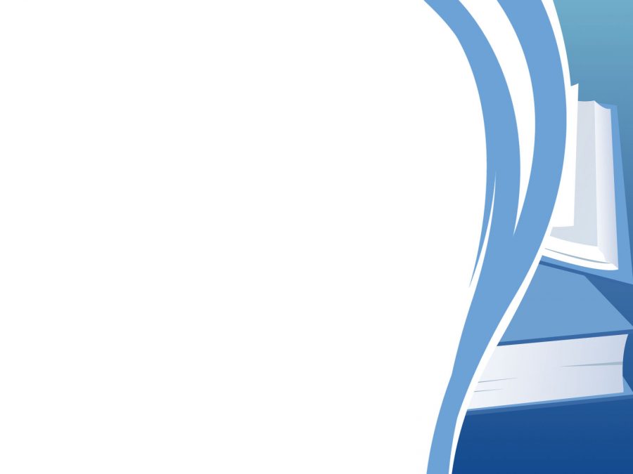 Books on Blue Powerpoint Templates - Blue, Education Backgrounds