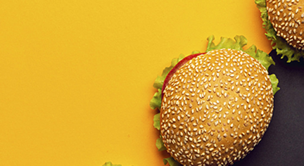 Burger Foods Powerpoint Templates - Black, Food & Drink, Yellow Backgrounds