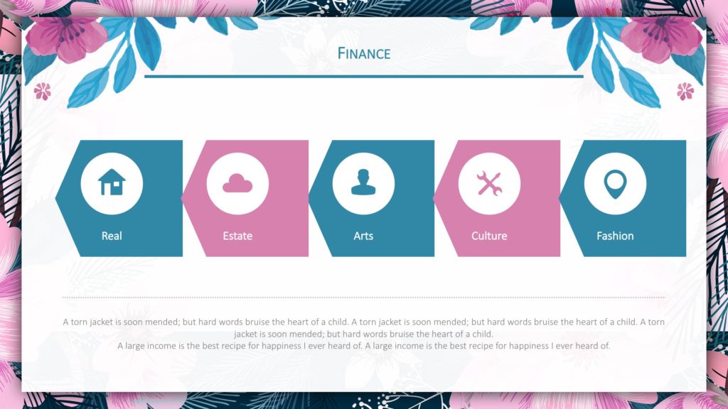 Pink Flower Frame Powerpoint Templates - Aqua / Cyan, Blue, Border ...