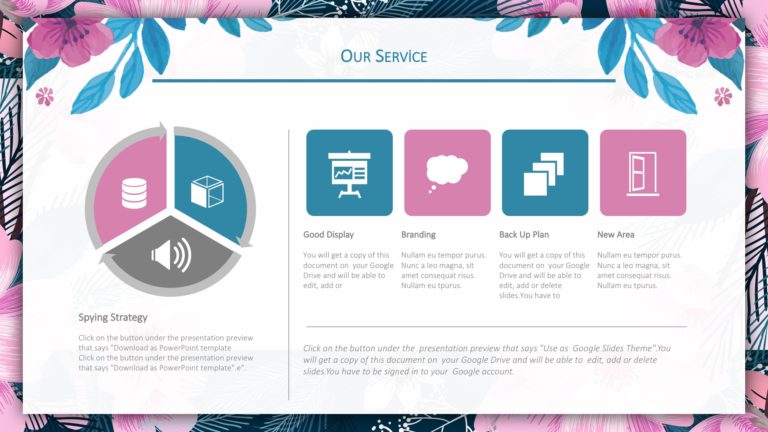Pink Flower Frame Powerpoint Templates - Aqua / Cyan, Blue, Border ...