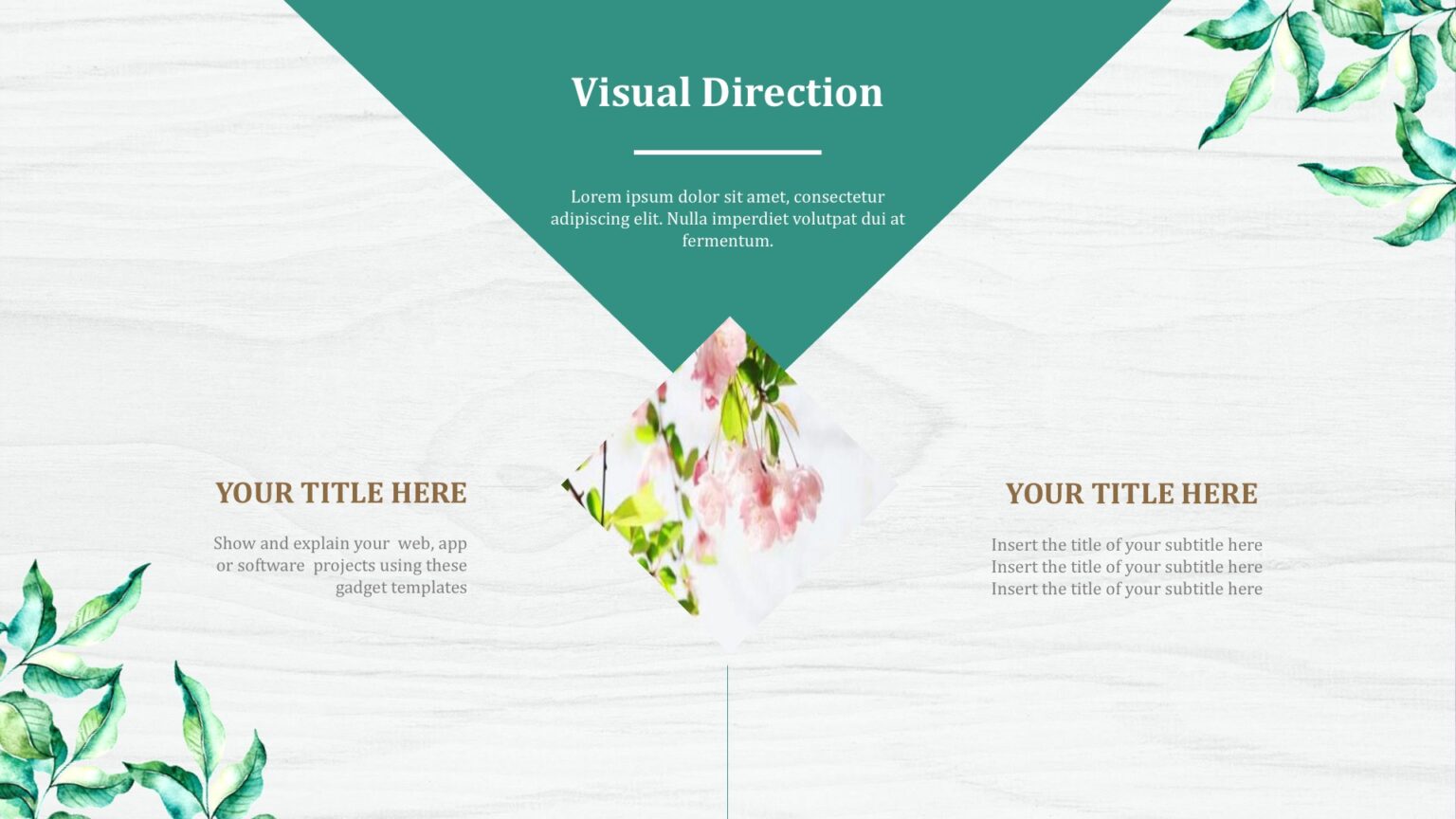 Botanical Green Powerpoint Templates - Green, Nature Backgrounds