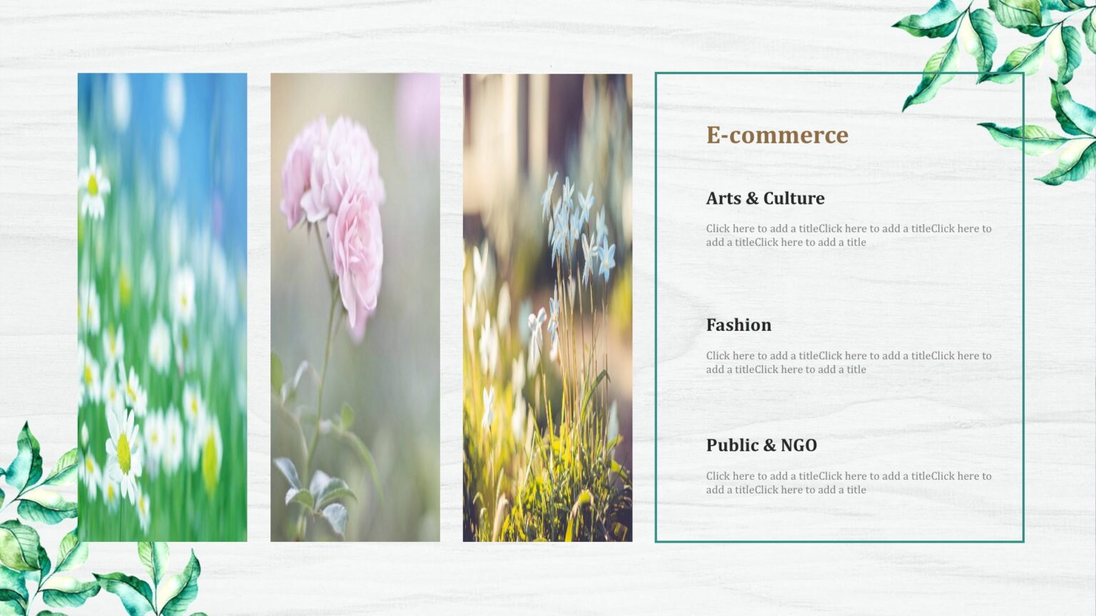 Botanical Green Powerpoint Templates - Green, Nature Backgrounds