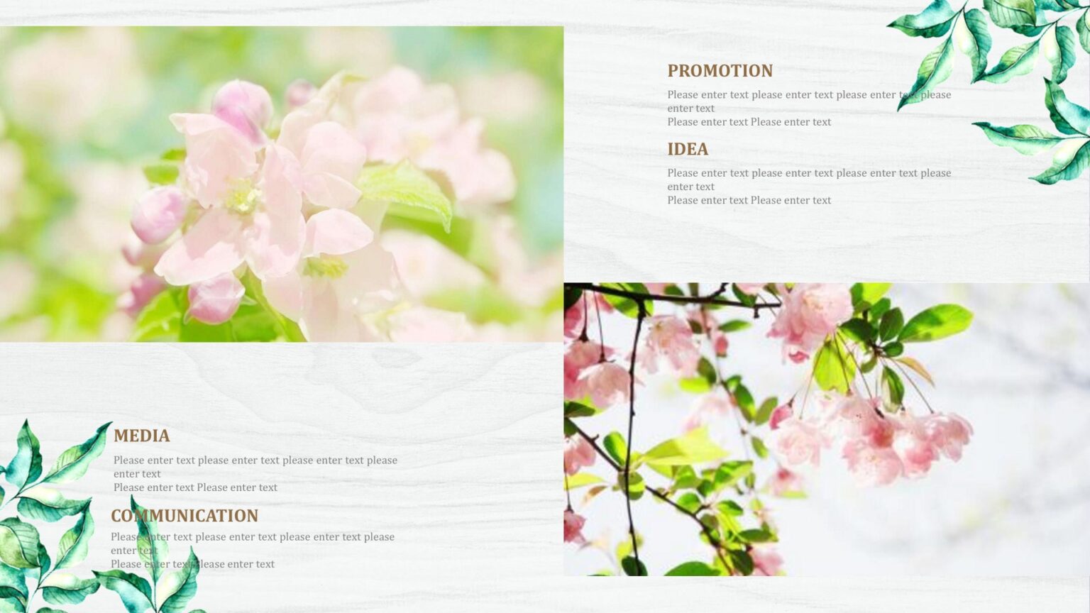 Botanical Green Powerpoint Templates - Green, Nature Backgrounds