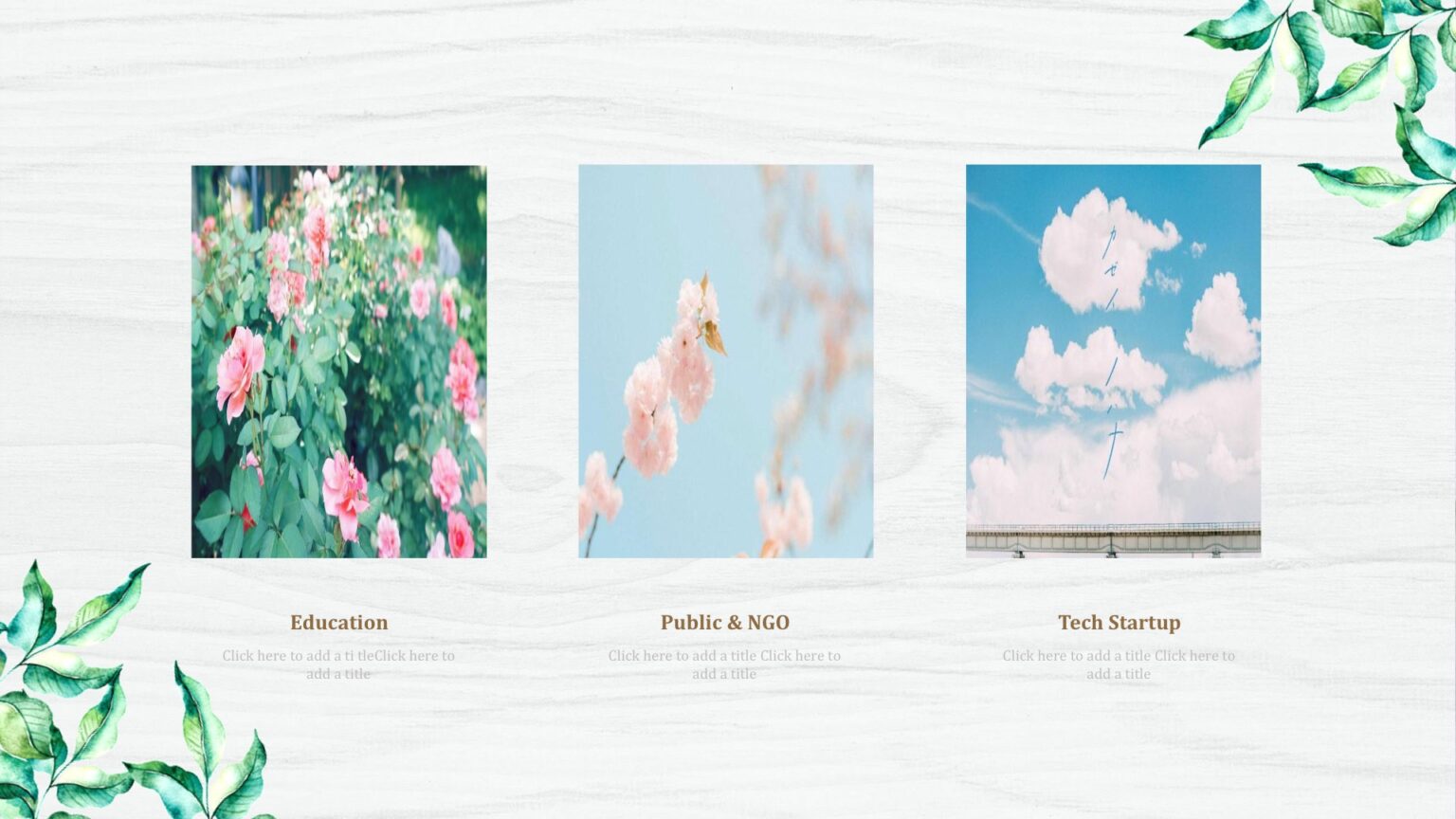 Botanical Green Powerpoint Templates - Green, Nature Backgrounds