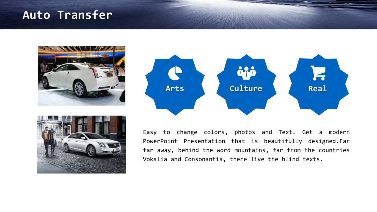 Auto Transfer Powerpoint Templates - Blue, Car & Transportation ...