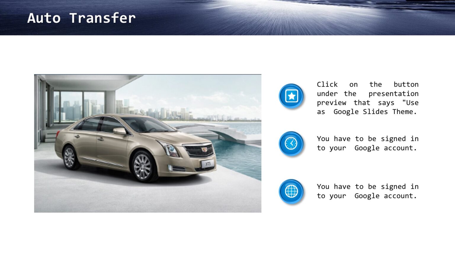 Auto Transfer Powerpoint Templates - Blue, Car & Transportation ...