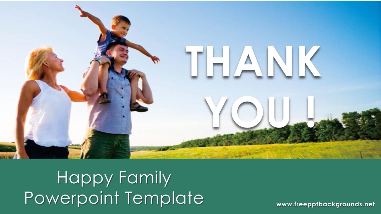 Happy Family Powerpoint Templates - Green, Holidays, Nature Backgrounds