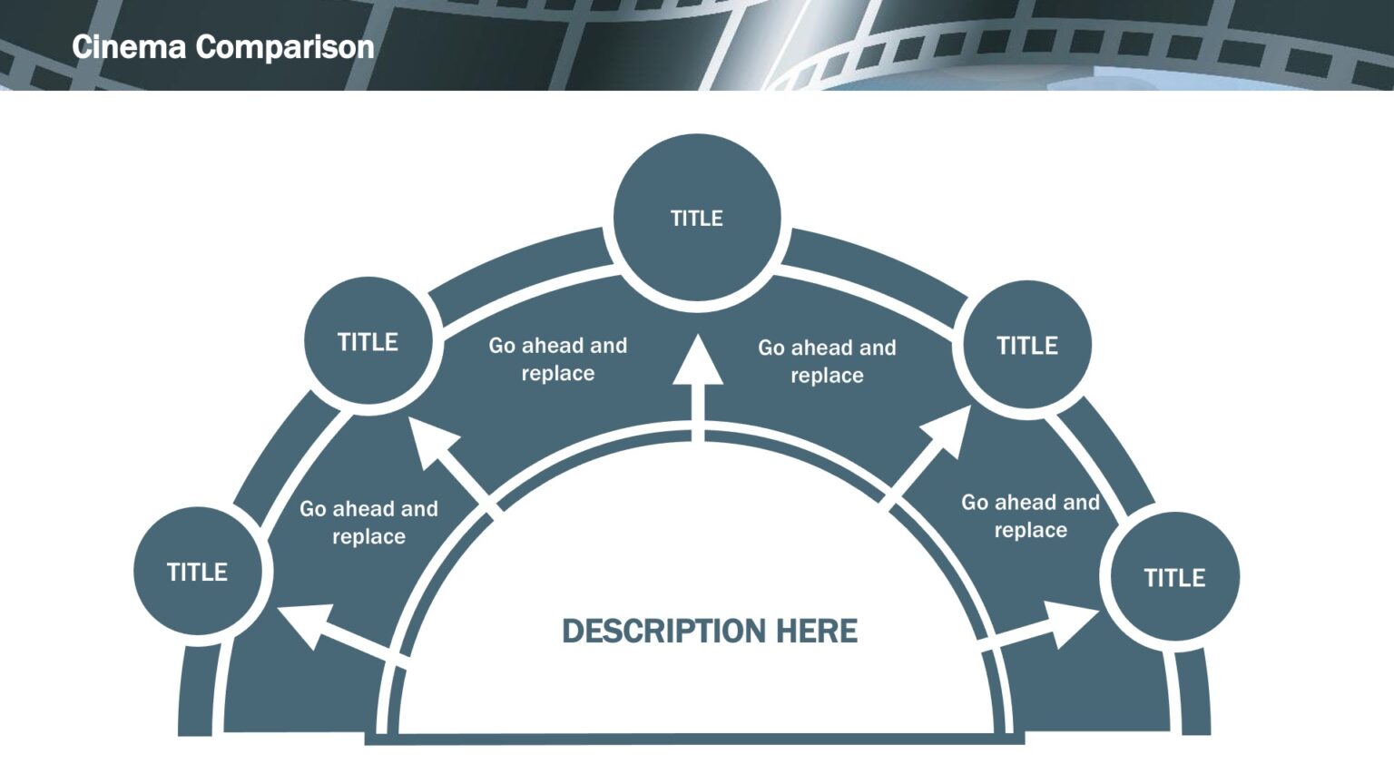 Cinema Comparison Powerpoint Templates - 3D Graphics, Aqua / Cyan ...