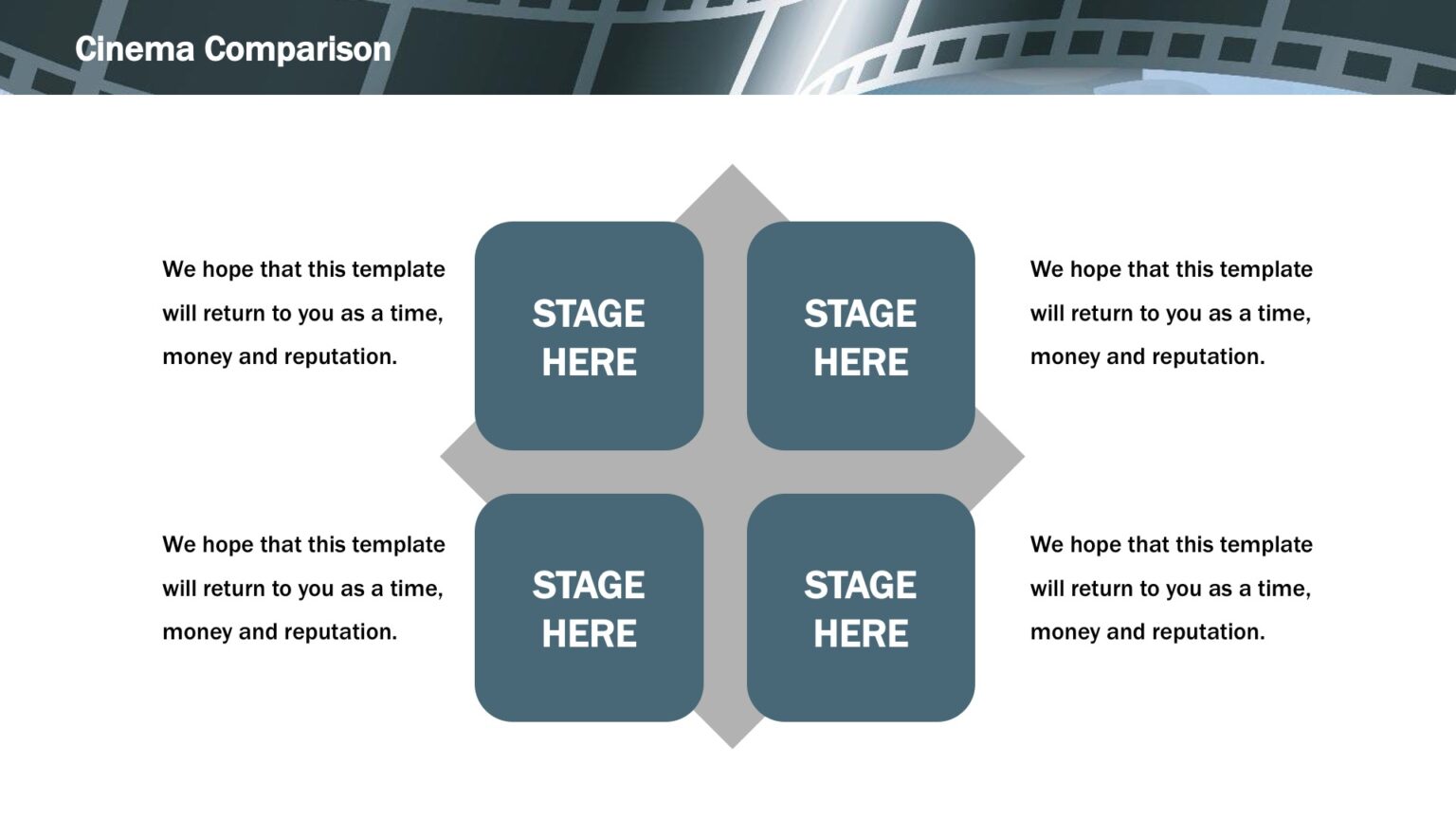 Cinema Comparison Powerpoint Templates - 3D Graphics, Aqua / Cyan ...