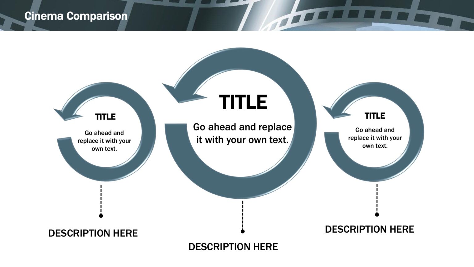 Cinema Comparison Powerpoint Templates - 3D Graphics, Aqua / Cyan ...