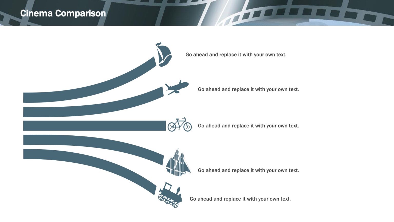 Cinema Comparison Powerpoint Templates - 3D Graphics, Aqua / Cyan ...