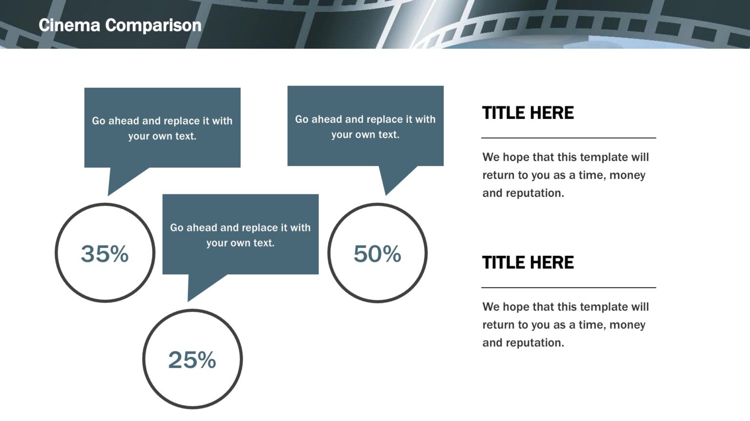 Cinema Comparison Powerpoint Templates - 3D Graphics, Aqua / Cyan ...