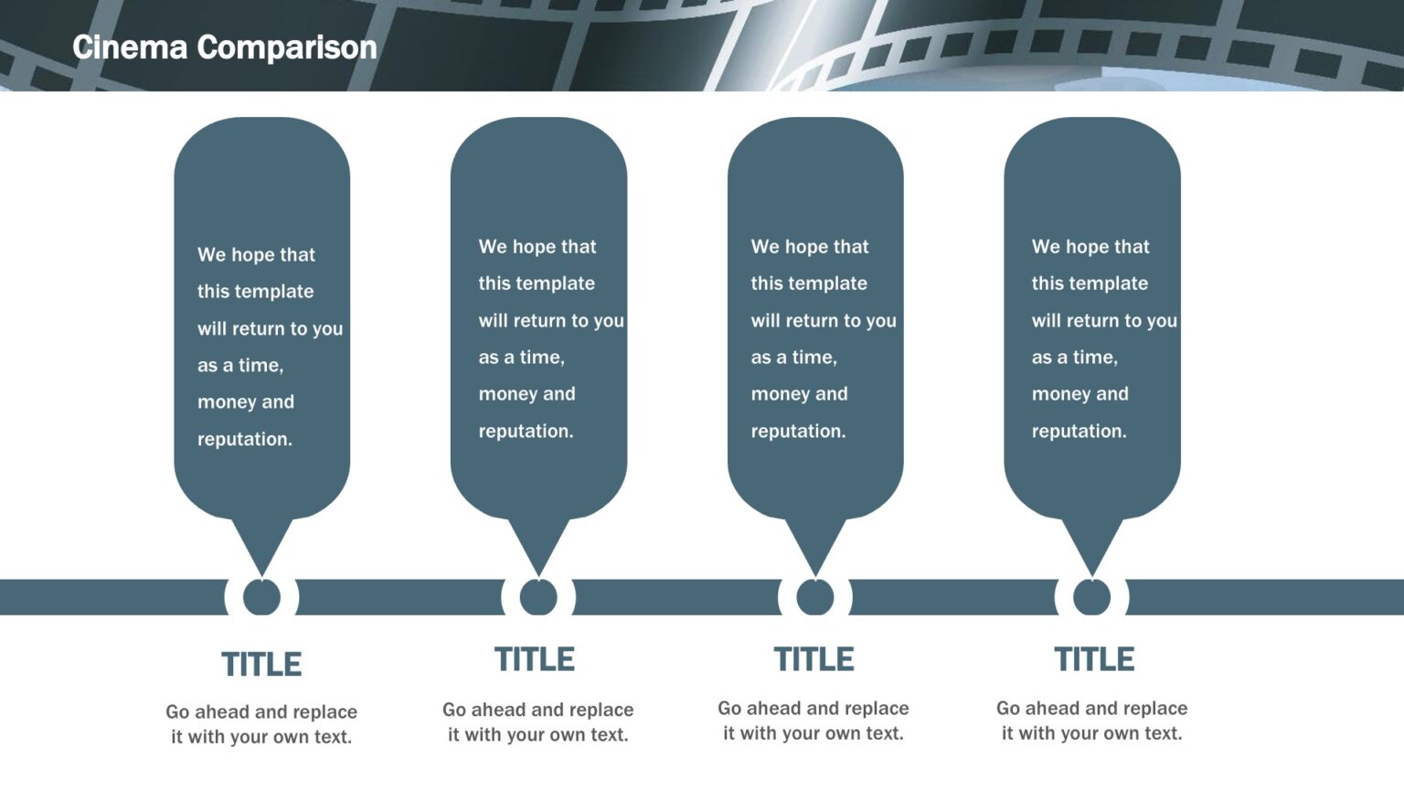Cinema Comparison Powerpoint Templates - 3D Graphics, Aqua / Cyan ...