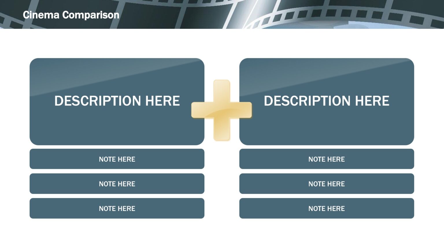 Cinema Comparison Powerpoint Templates - 3D Graphics, Aqua / Cyan ...