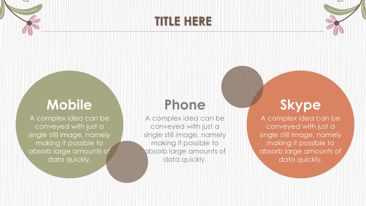 Flower Frame Powerpoint Templates - Border & Frames, Flowers Backgrounds
