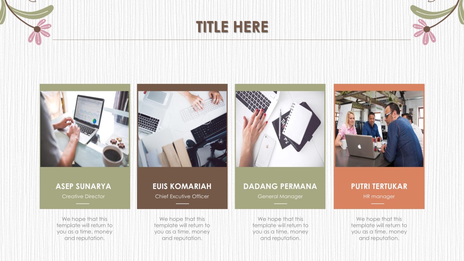 Flower Frame Powerpoint Templates - Border & Frames, Flowers Backgrounds