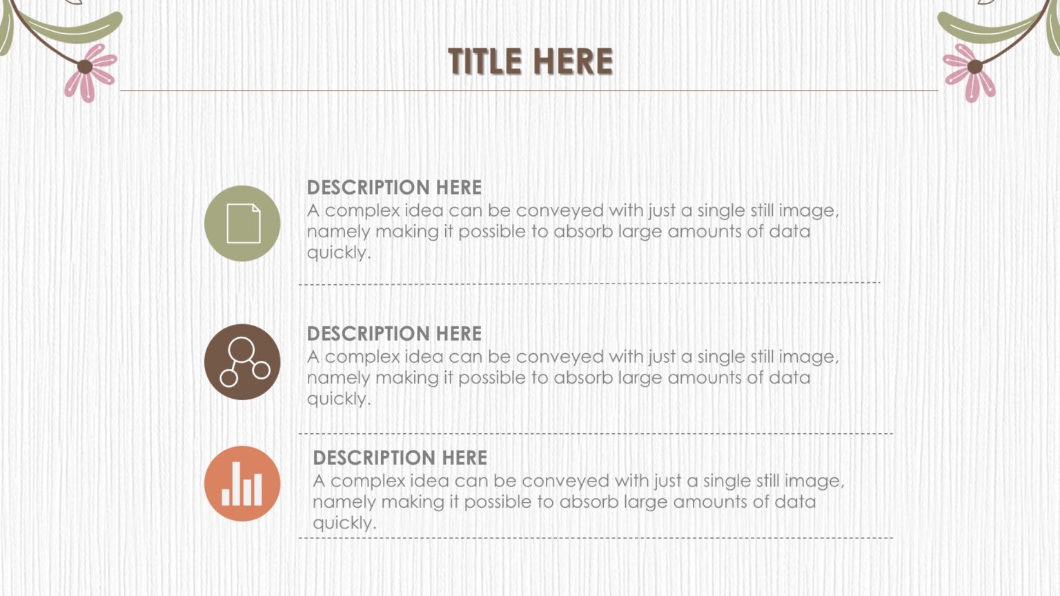Flower Frame Powerpoint Templates - Border & Frames, Flowers Backgrounds
