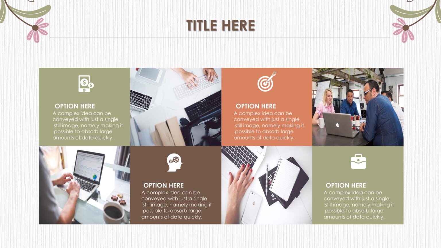 Flower Frame Powerpoint Templates - Border & Frames, Flowers Backgrounds
