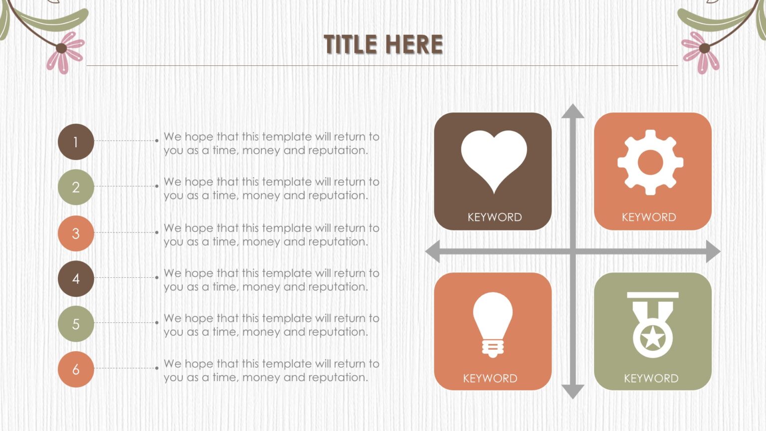 Flower Frame Powerpoint Templates - Border & Frames, Flowers Backgrounds