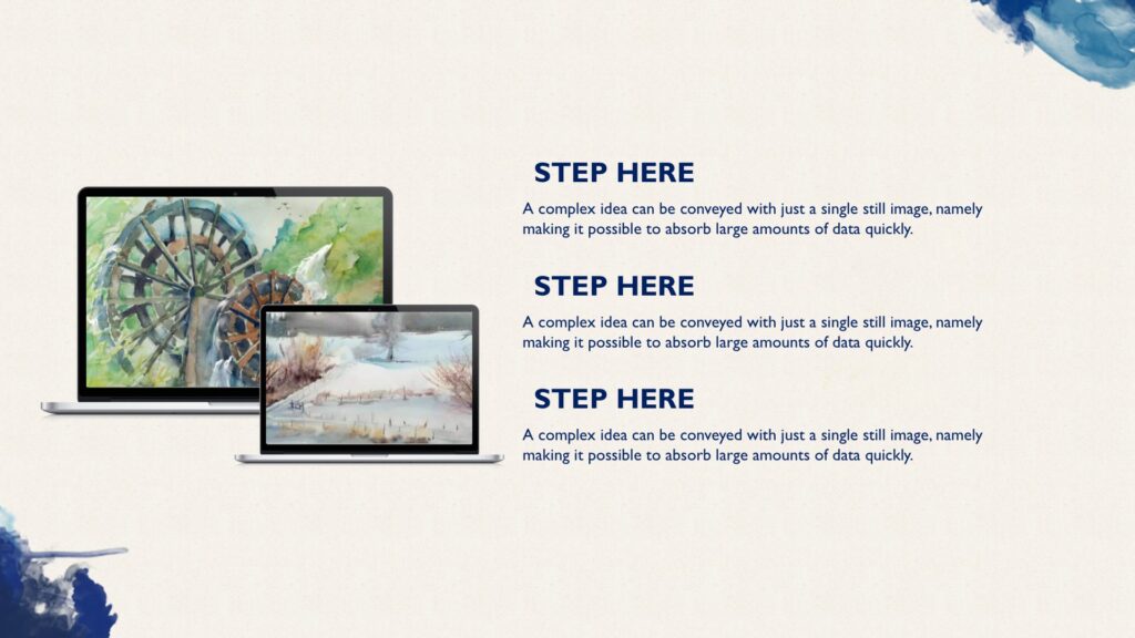 Marbling Art Powerpoint Templates - Arts, Blue, Textures Backgrounds
