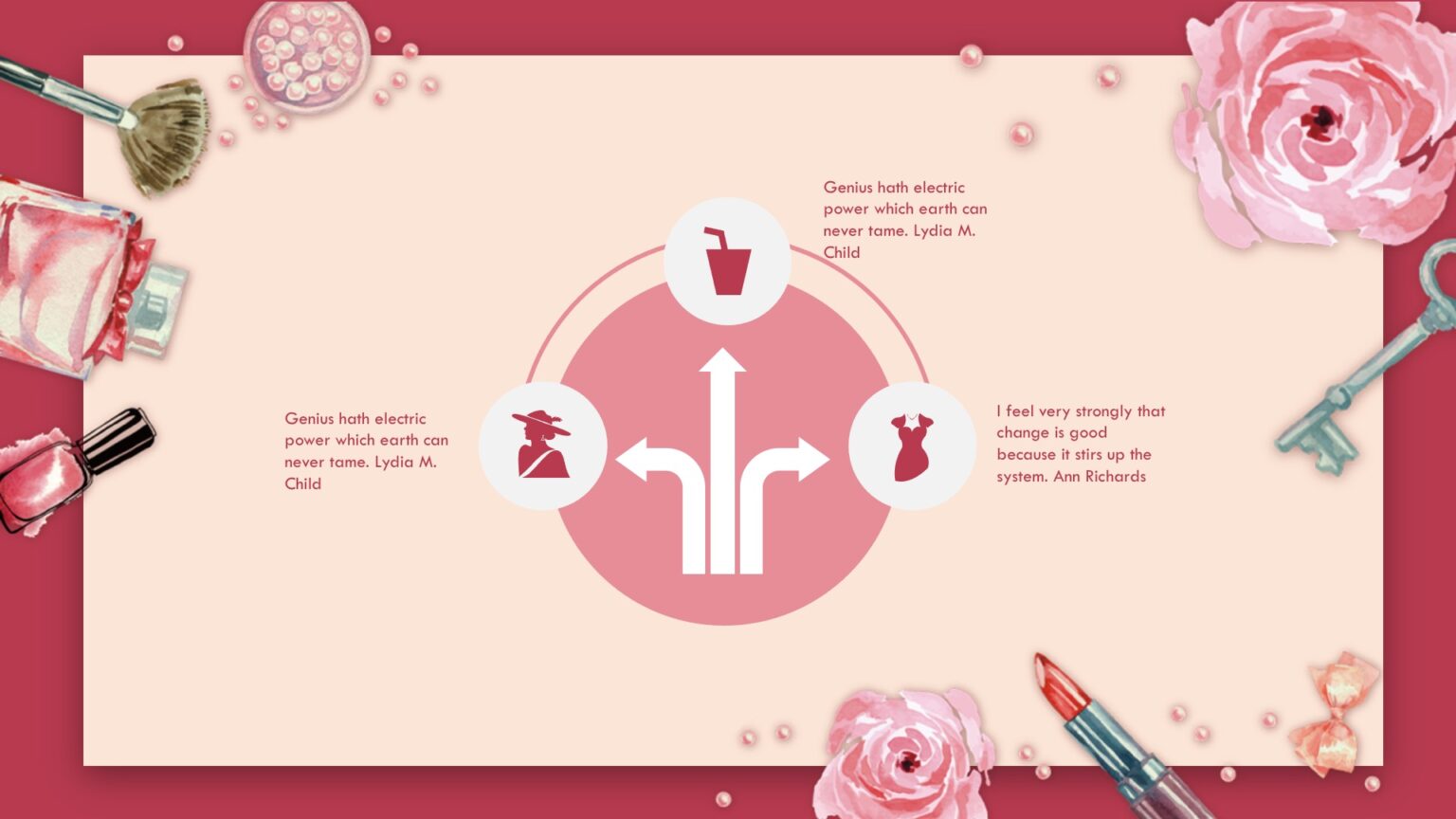 Pastel Makeup Powerpoint Templates - Arts, Beauty & Fashion, Red ...