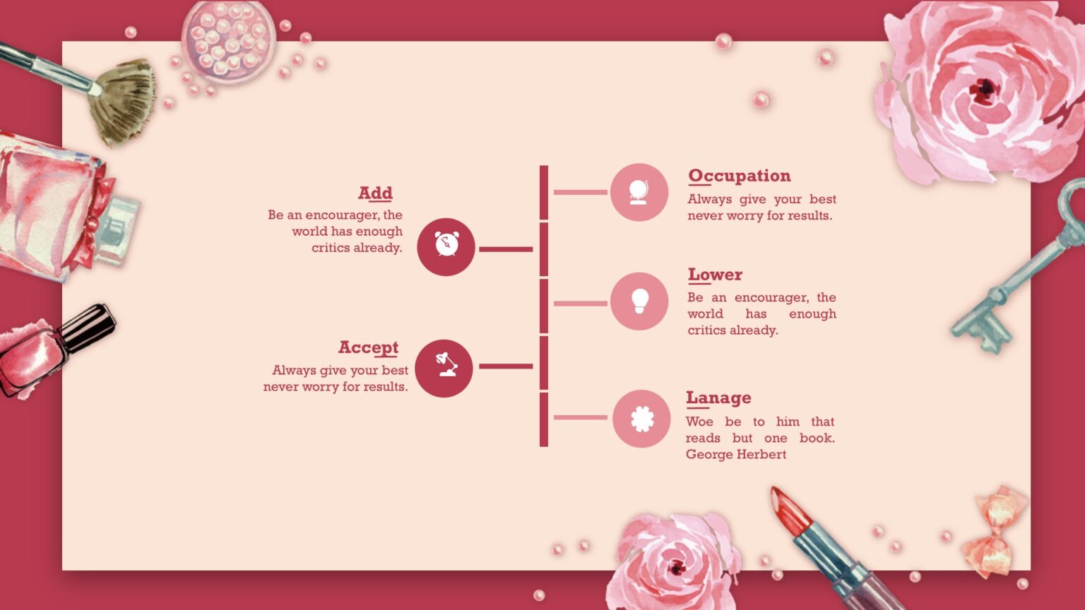 Pastel Makeup Powerpoint Templates - Arts, Beauty & Fashion, Red ...