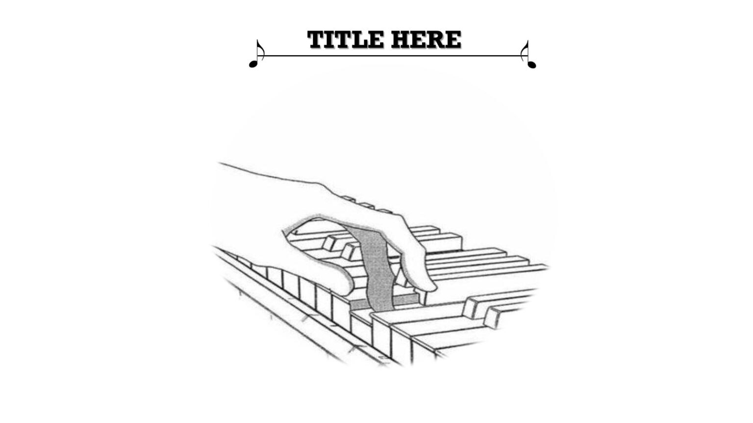 Piano Music Powerpoint Templates - Black, Music, White Backgrounds