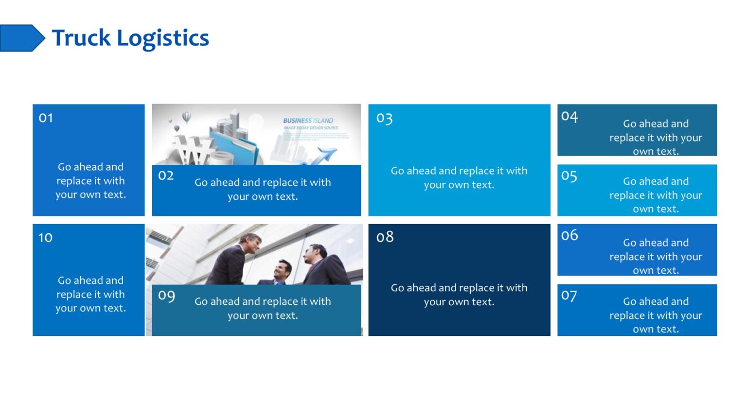 Truck logistics Powerpoint Templates - Blue, Car & Transportation ...