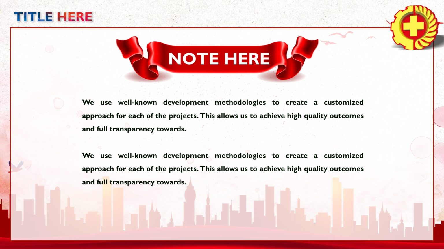 Work Safety Powerpoint Templates - Buildings & Landmarks, Red Backgrounds