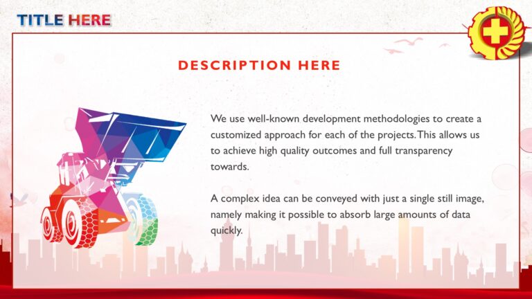 Work Safety Powerpoint Templates - Buildings & Landmarks, Red Backgrounds