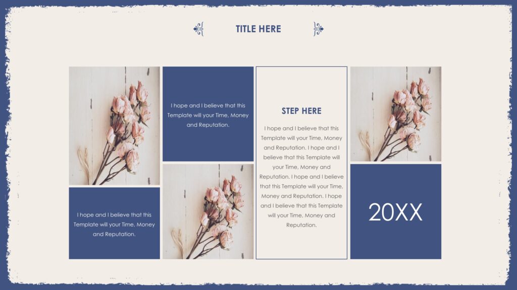Frame Floral Powerpoint Templates - Blue, Border & Frames, Google ...