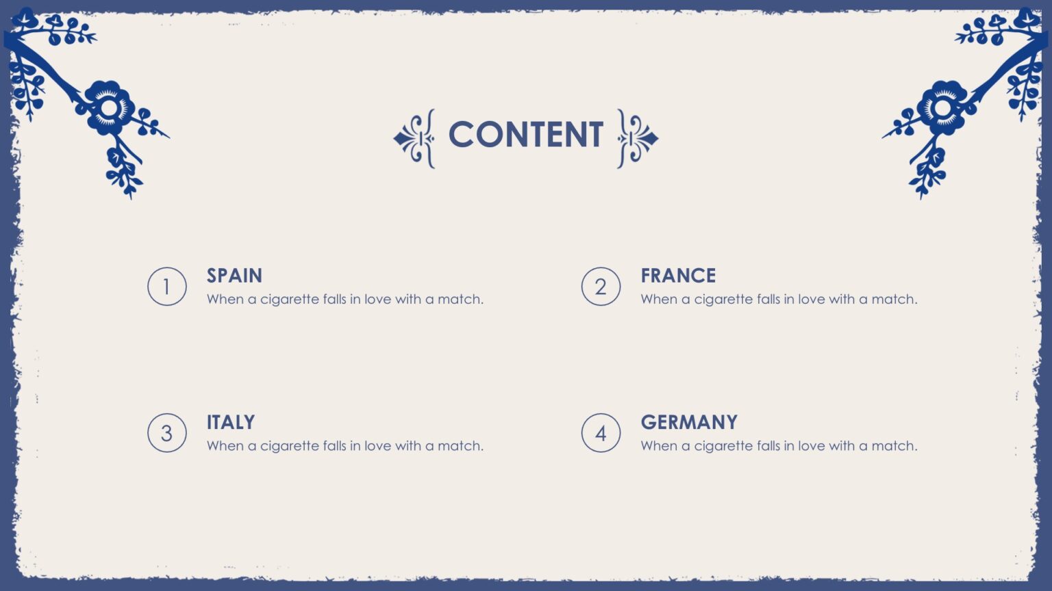 Frame Floral Powerpoint Templates - Blue, Border & Frames, Google ...