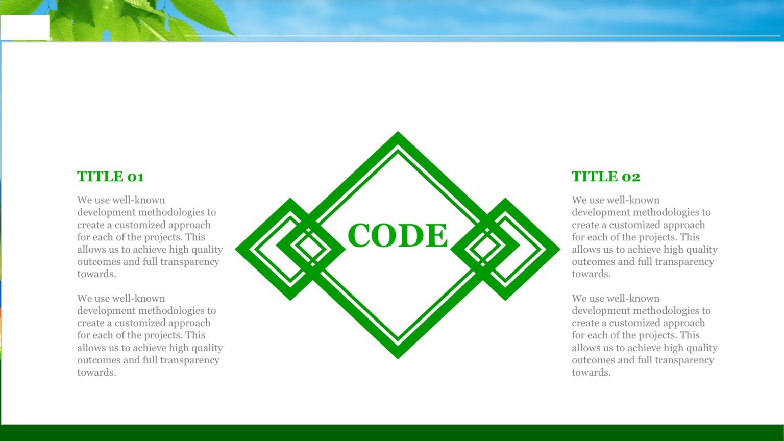 Green Agriculture Powerpoint Templates - Green, Nature Backgrounds