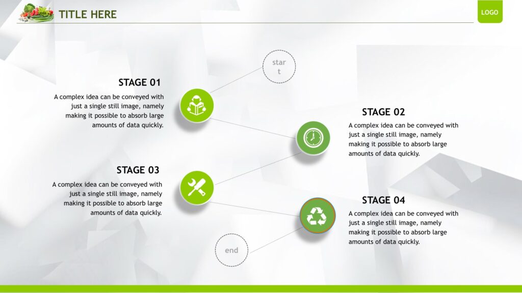 Organic Vegetables Powerpoint Templates - Food & Drink, Green Backgrounds
