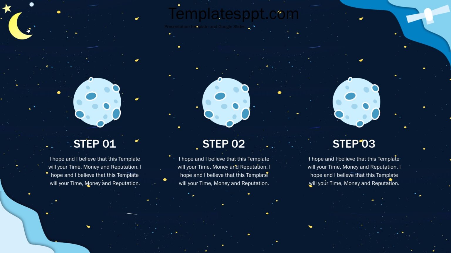 Space Slides Powerpoint Templates - 3D Graphics, Blue, Science Backgrounds