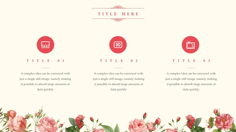 Retro Flowers Powerpoint Templates - Flowers, Fuchsia / Magenta Backgrounds
