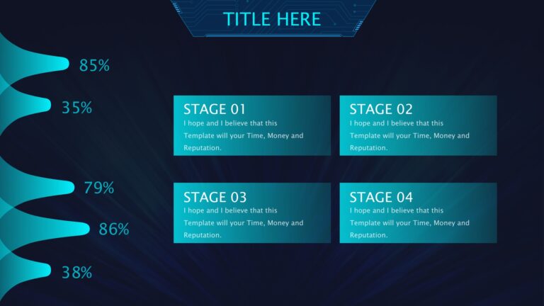 Cyborg Technology Powerpoint Templates - Blue, Technologies Backgrounds