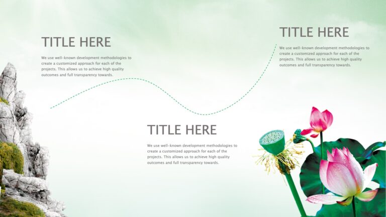 Floriculture Powerpoint Templates - Flowers, Green Backgrounds