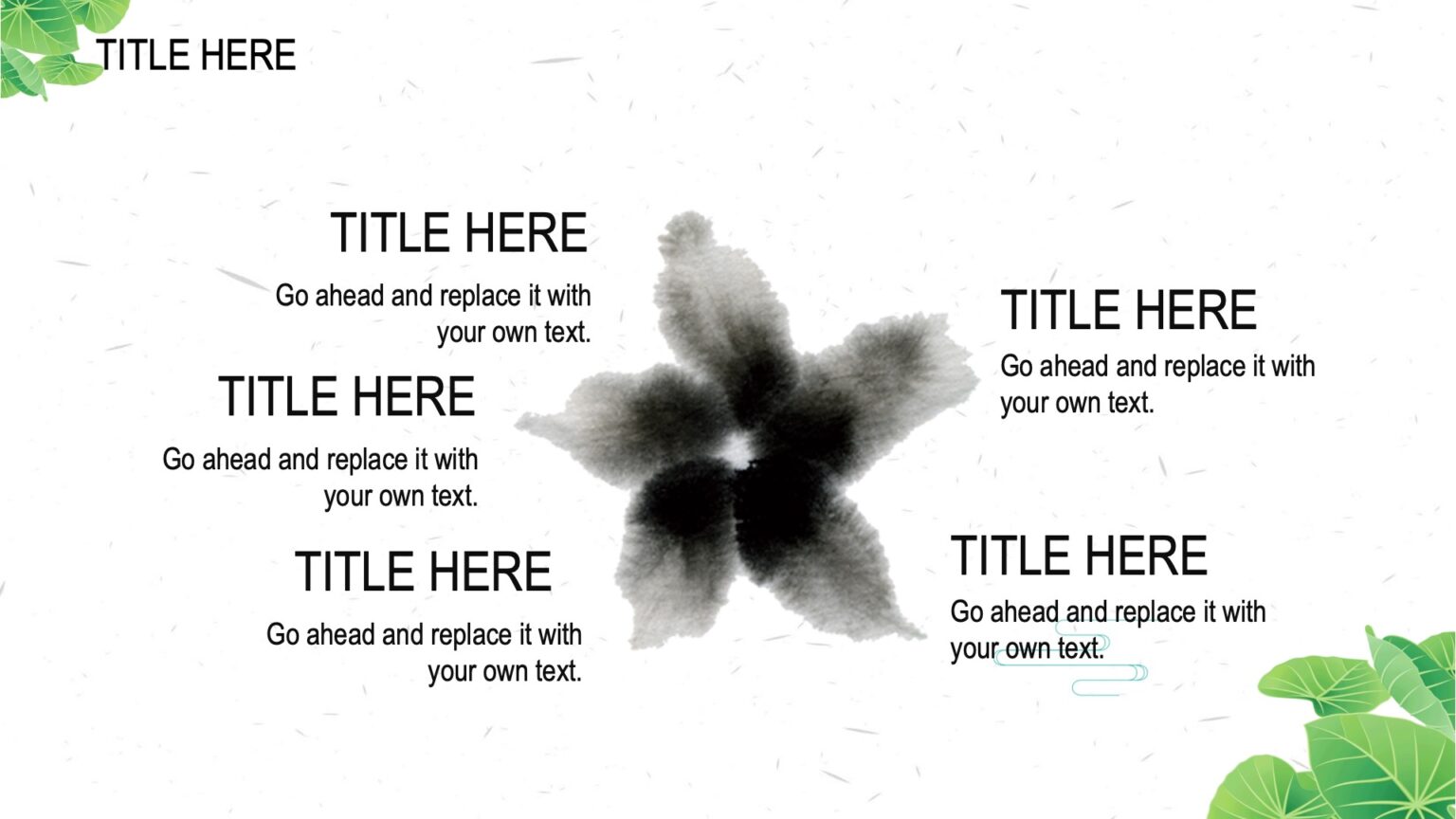 Natural Leaves Powerpoint Templates - Green, Nature Backgrounds